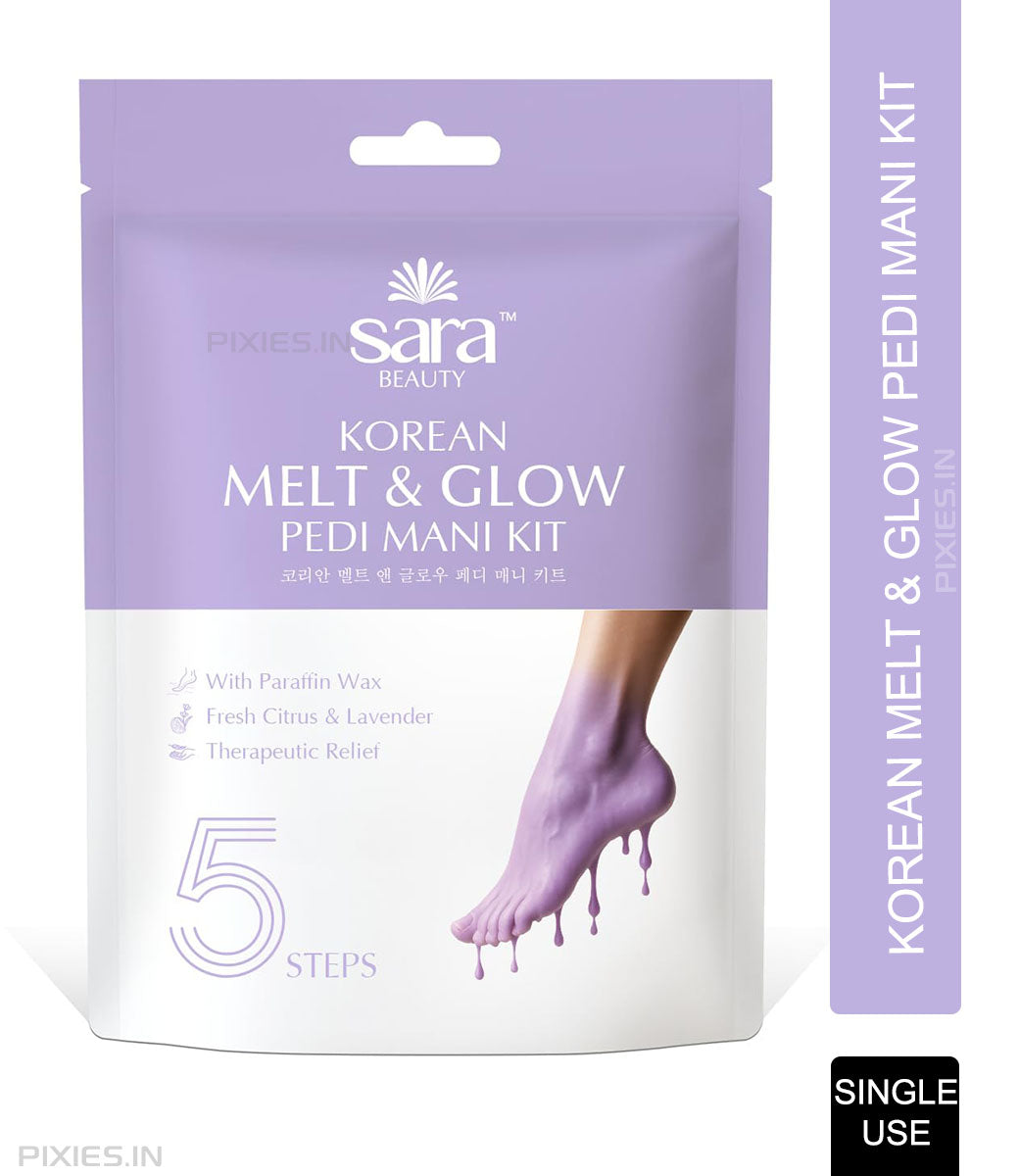 Sara Korean Melt & Glow Pedicure Manicure Kit 5 Step – Paraffin Wax Spa ...