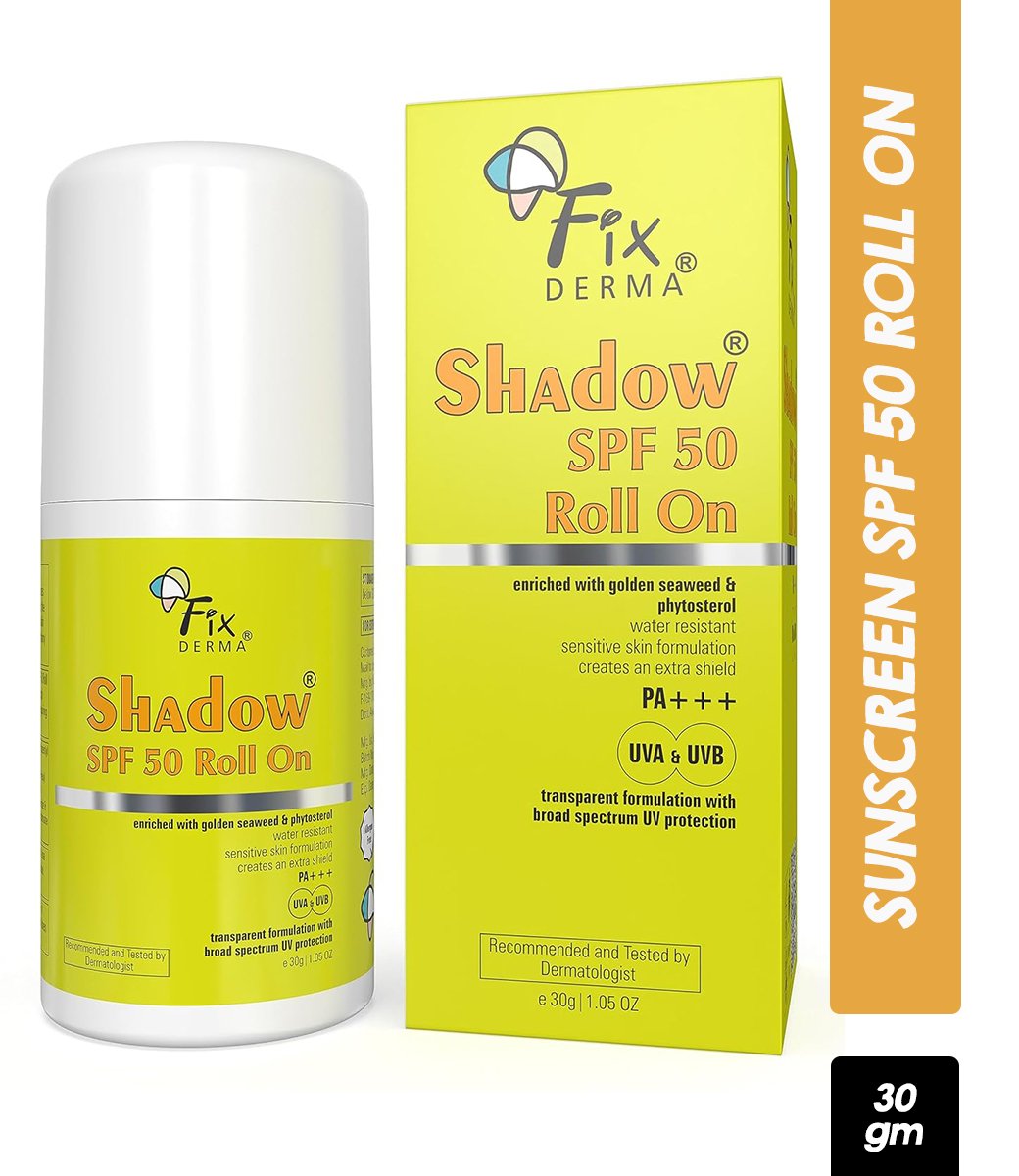 Buy Fixderma Shadow SPF 50 Roll On Sunscreen (30gm) Online in India ...