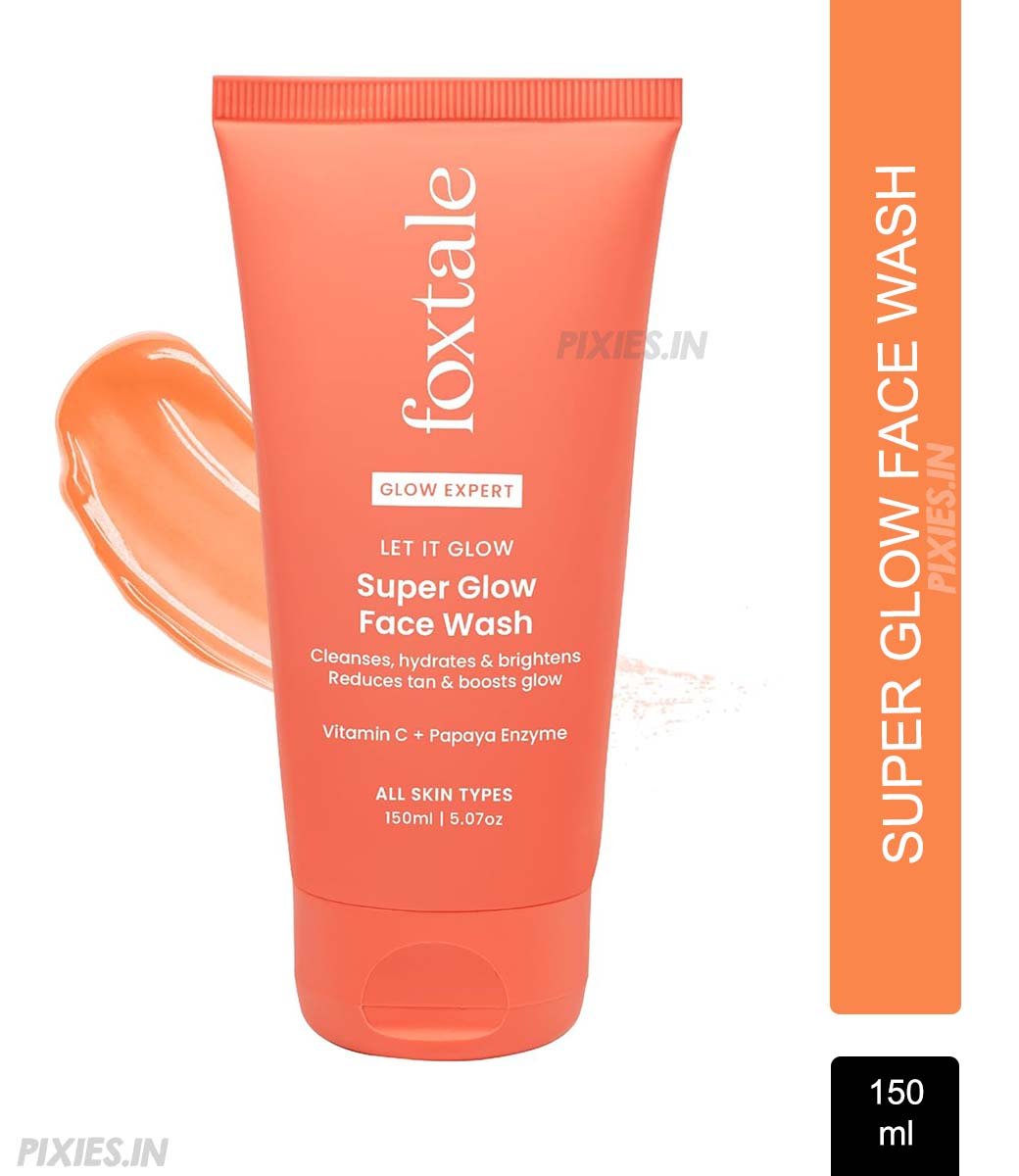 Foxtale Let It Glow Super Glow Face Wash 100ml, 150ml for Bright Skin ...