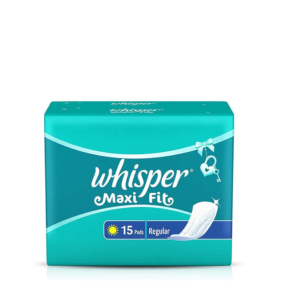Buy Whisper Maxi Fit Regular (15 Pads) Online in India – Pixies.in